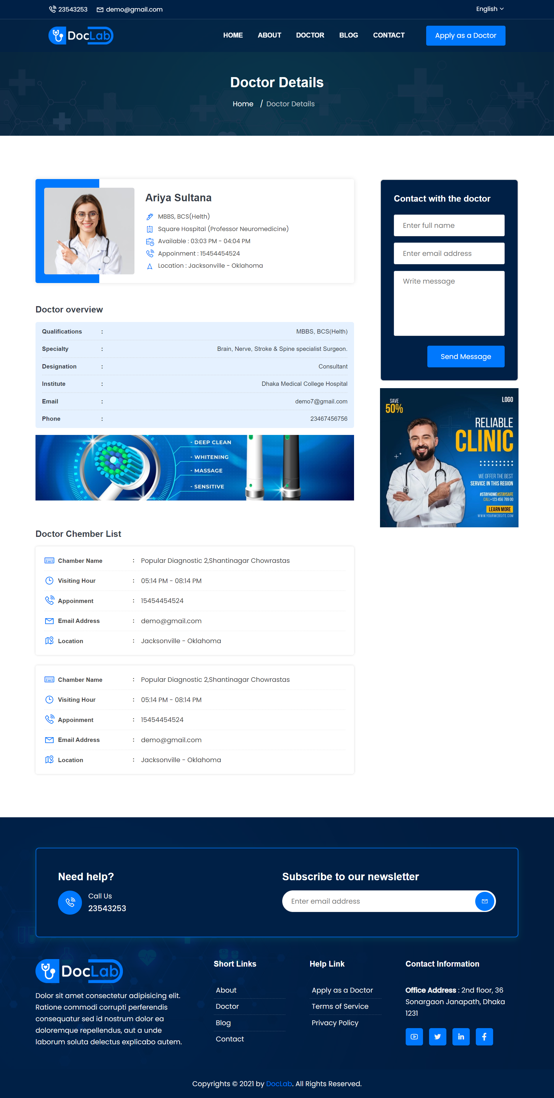 DocLab - Doctor Listing Platform by ViserLab | CodeCanyon