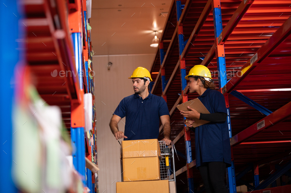 worker person working in warehouse, logistic transportation shipping ...