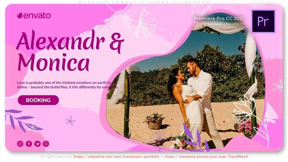 Wedding Romantic Story Slideshow, Premiere Pro Templates | VideoHive