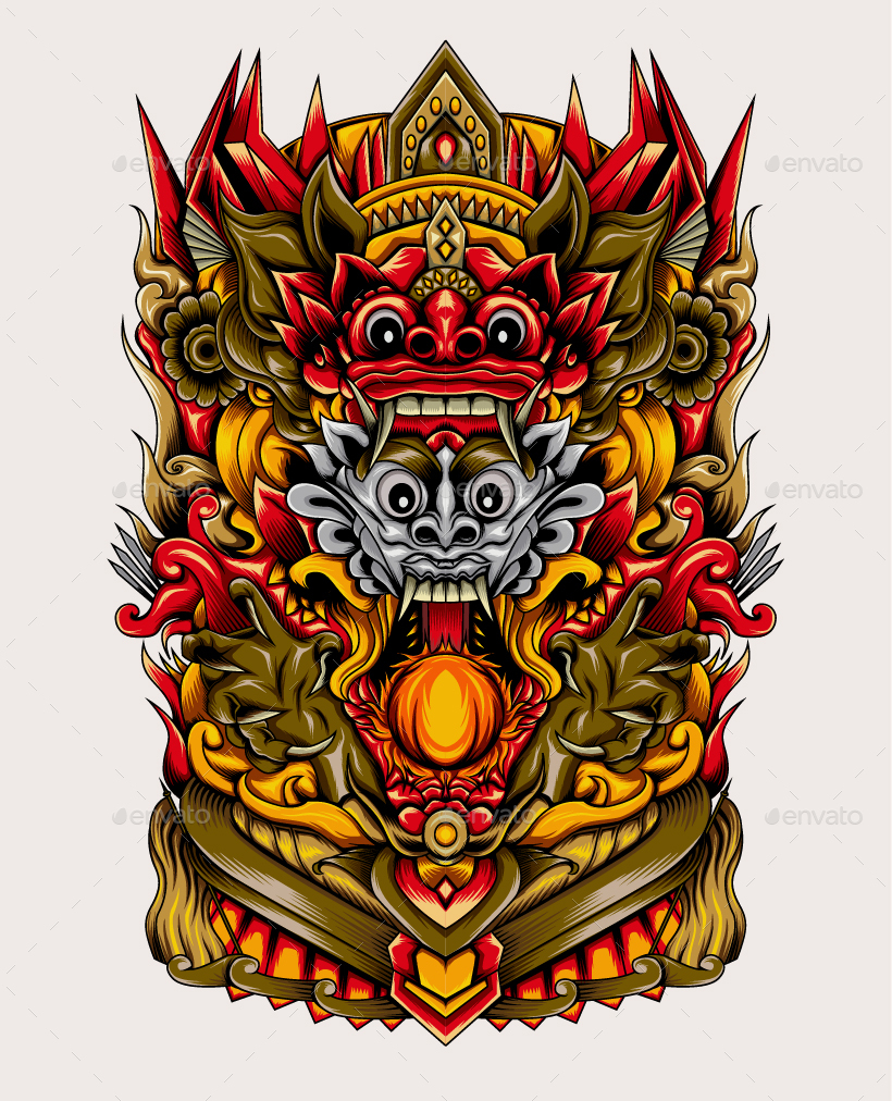 Barong and Rangda Bali Illustration, Vectors | GraphicRiver