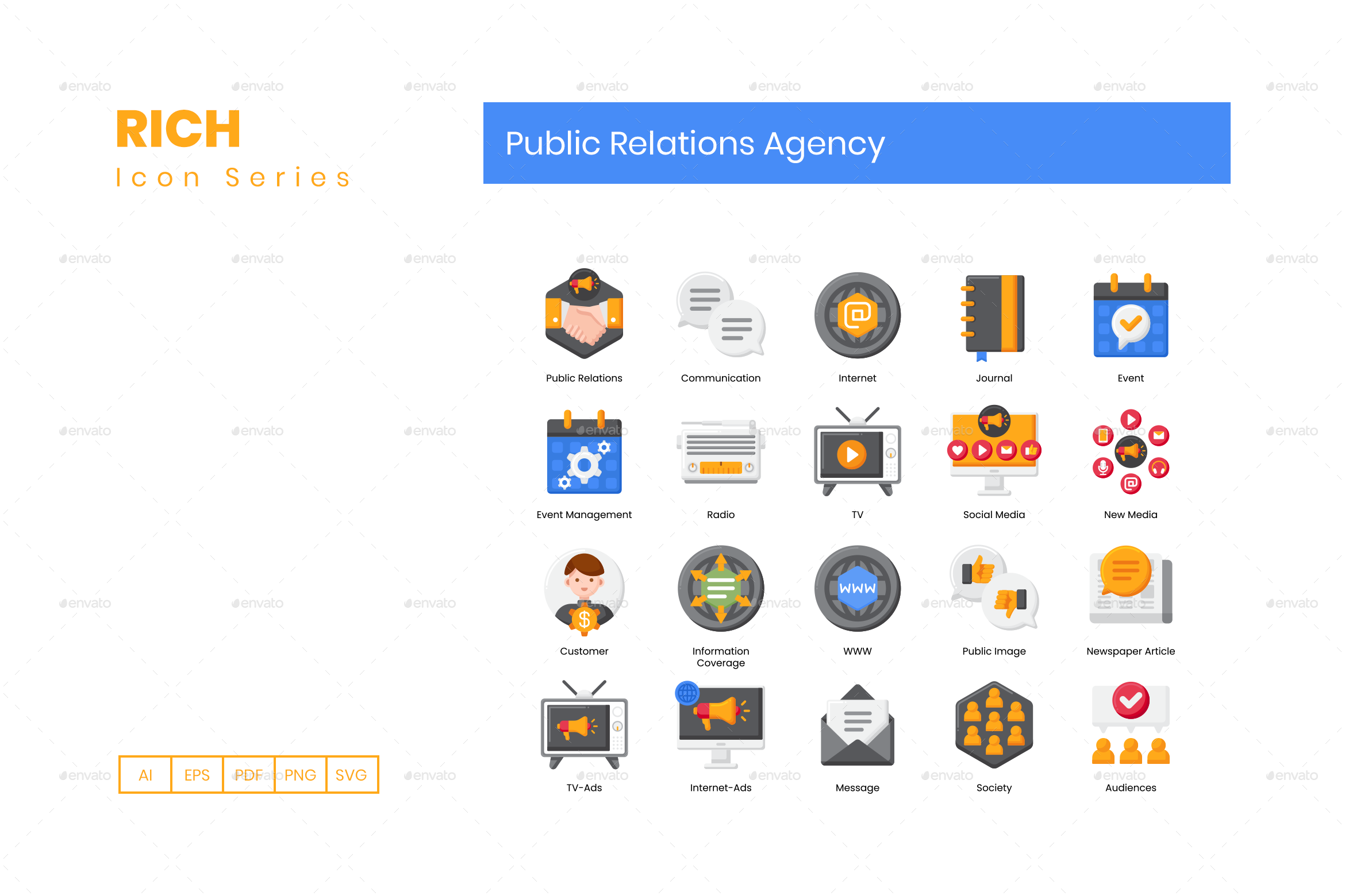 80 Public Relations Agency Icons | Rich Series, Icons | GraphicRiver