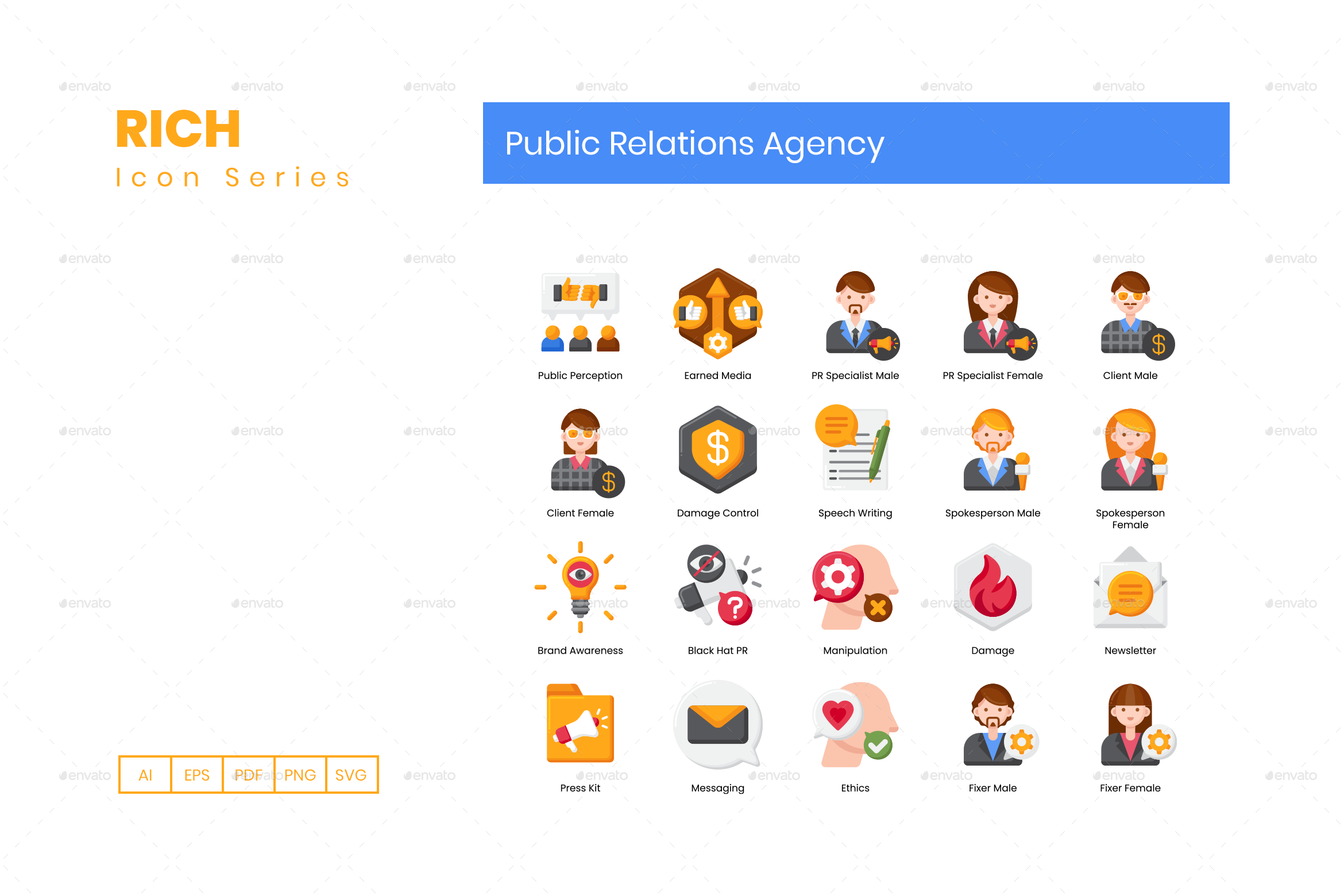 80 Public Relations Agency Icons | Rich Series, Icons | GraphicRiver