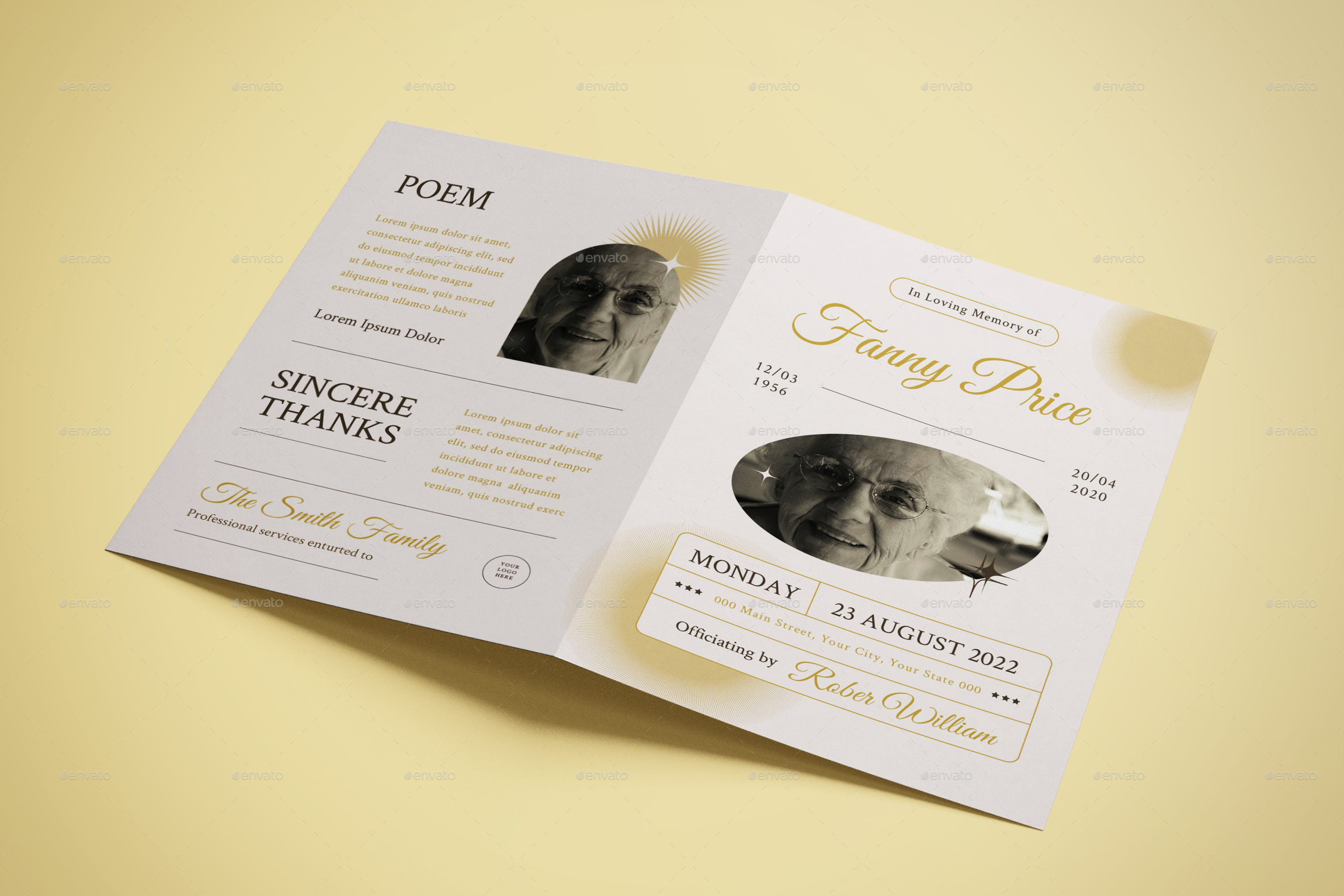 Simple Funeral Program, Print Templates | GraphicRiver