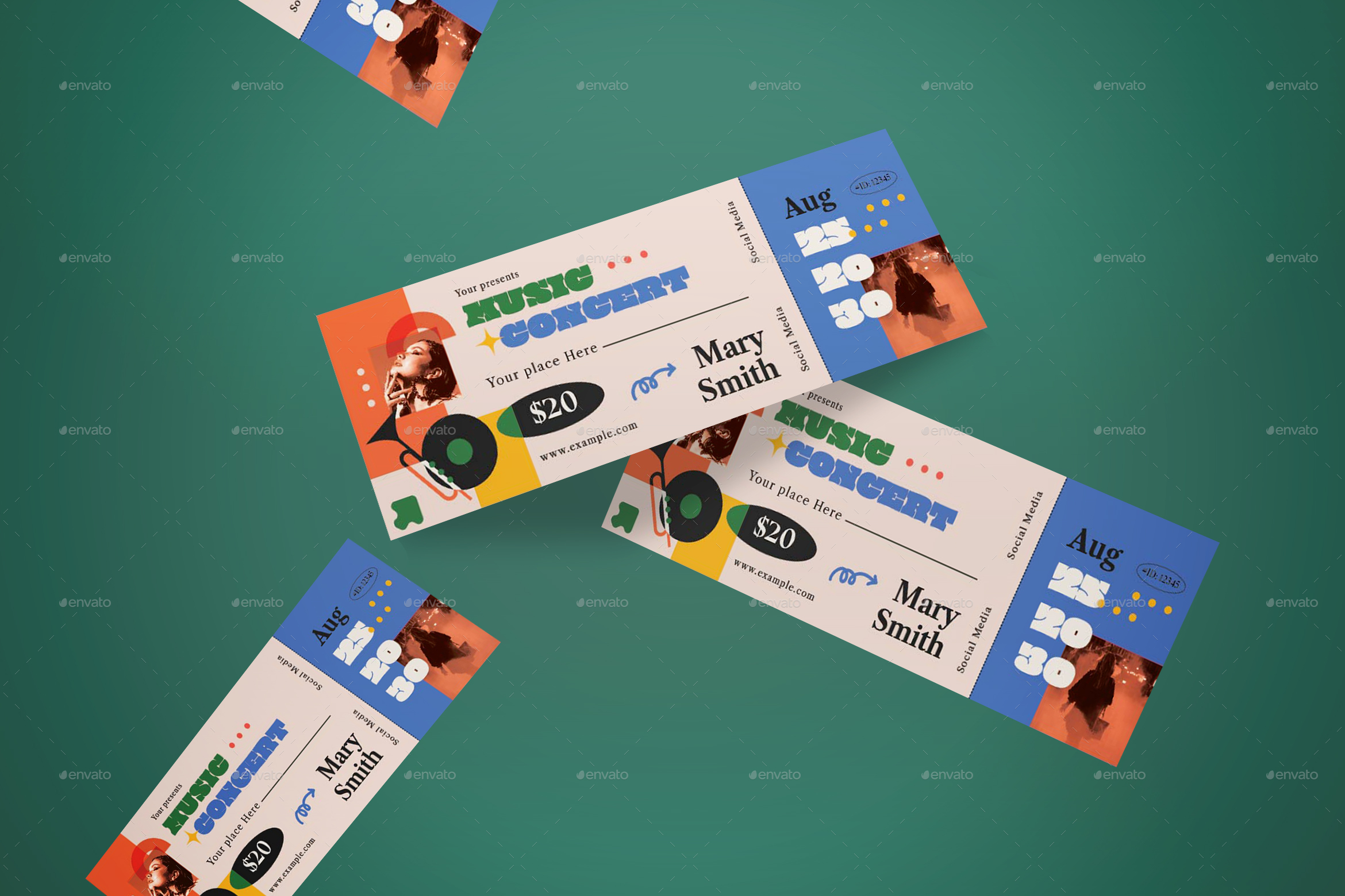 Ticket Music Concert, Print Templates | GraphicRiver