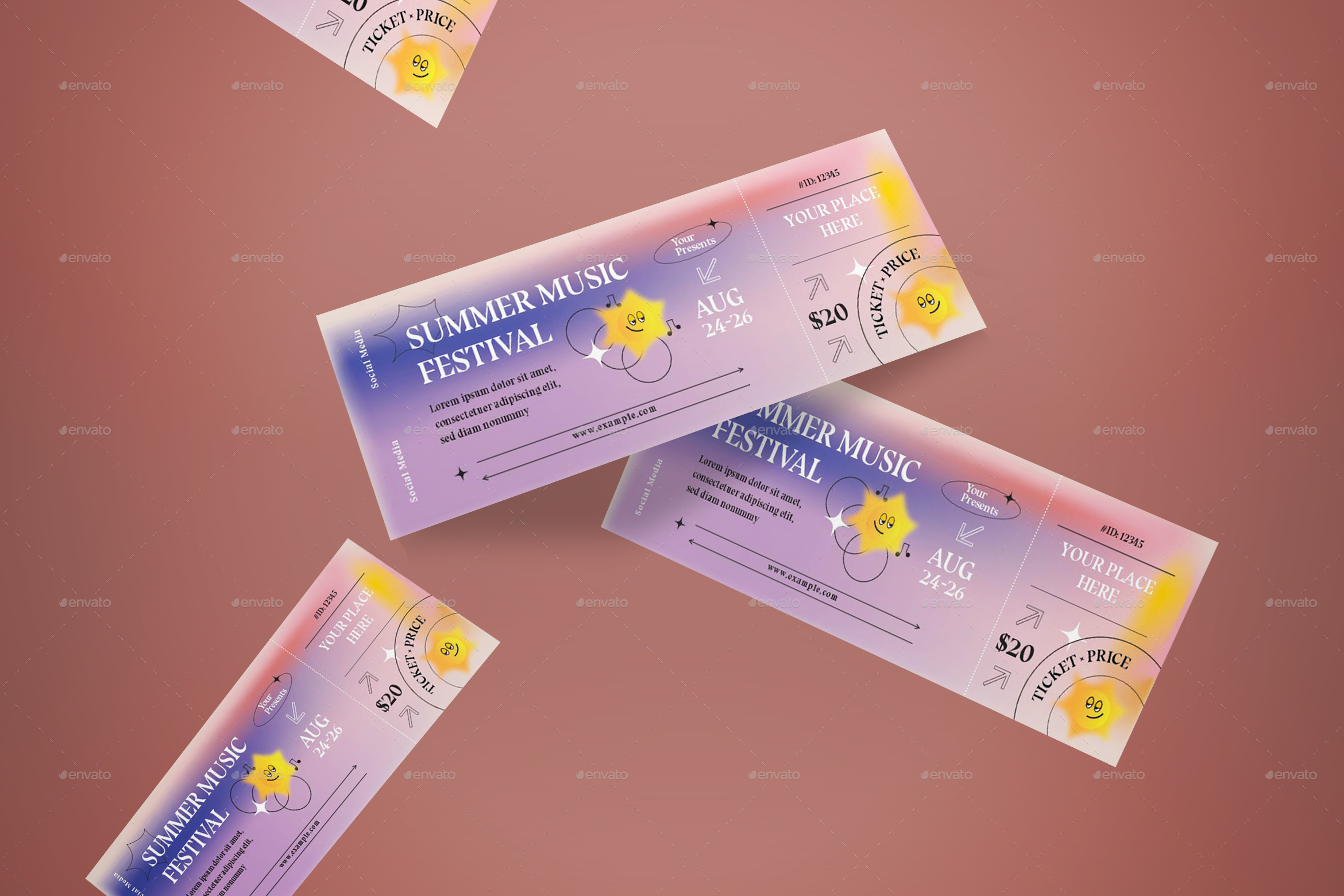 Ticket Summer Music Festival, Print Templates | GraphicRiver