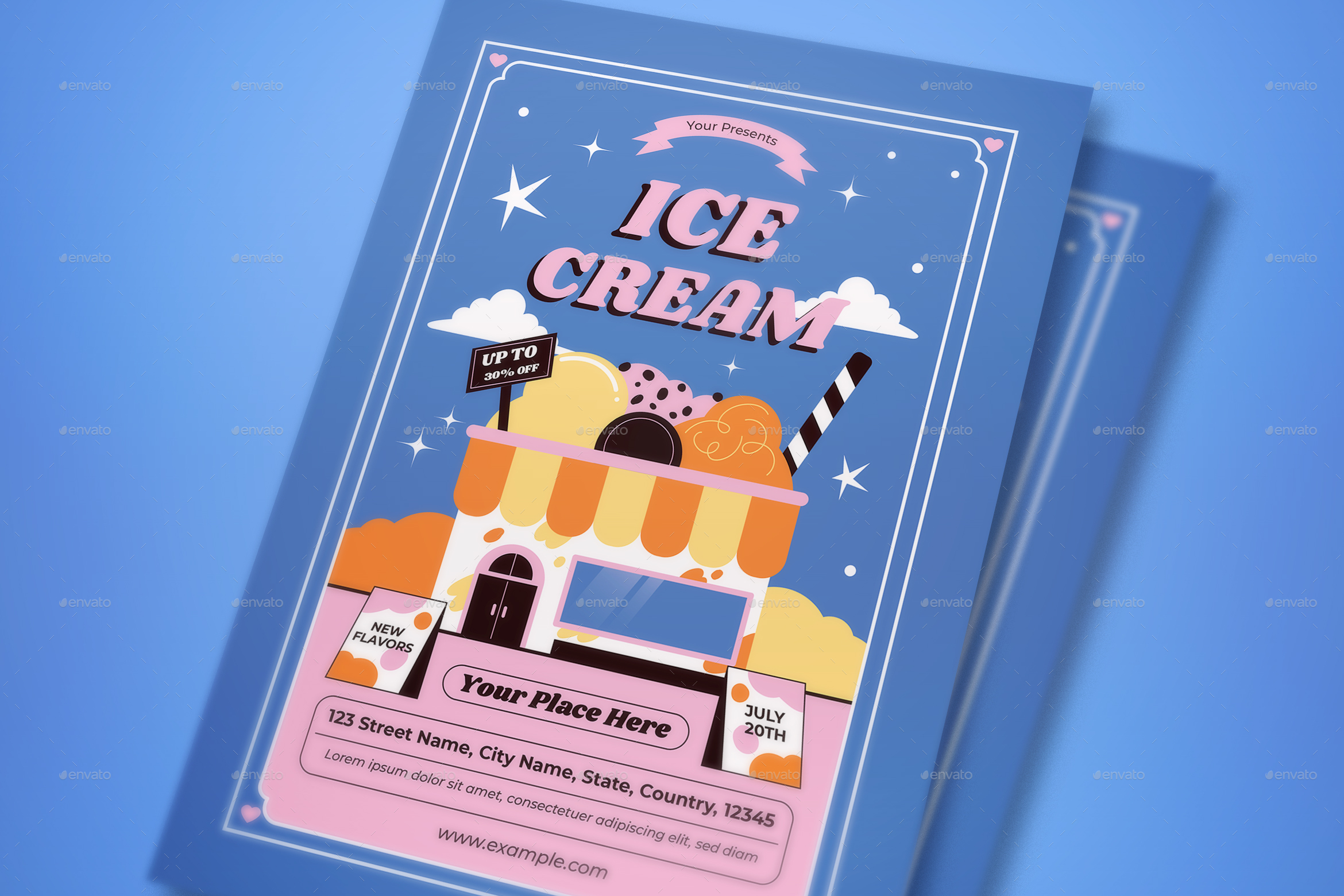Ice Cream Promo Flyer Set, Print Templates | GraphicRiver