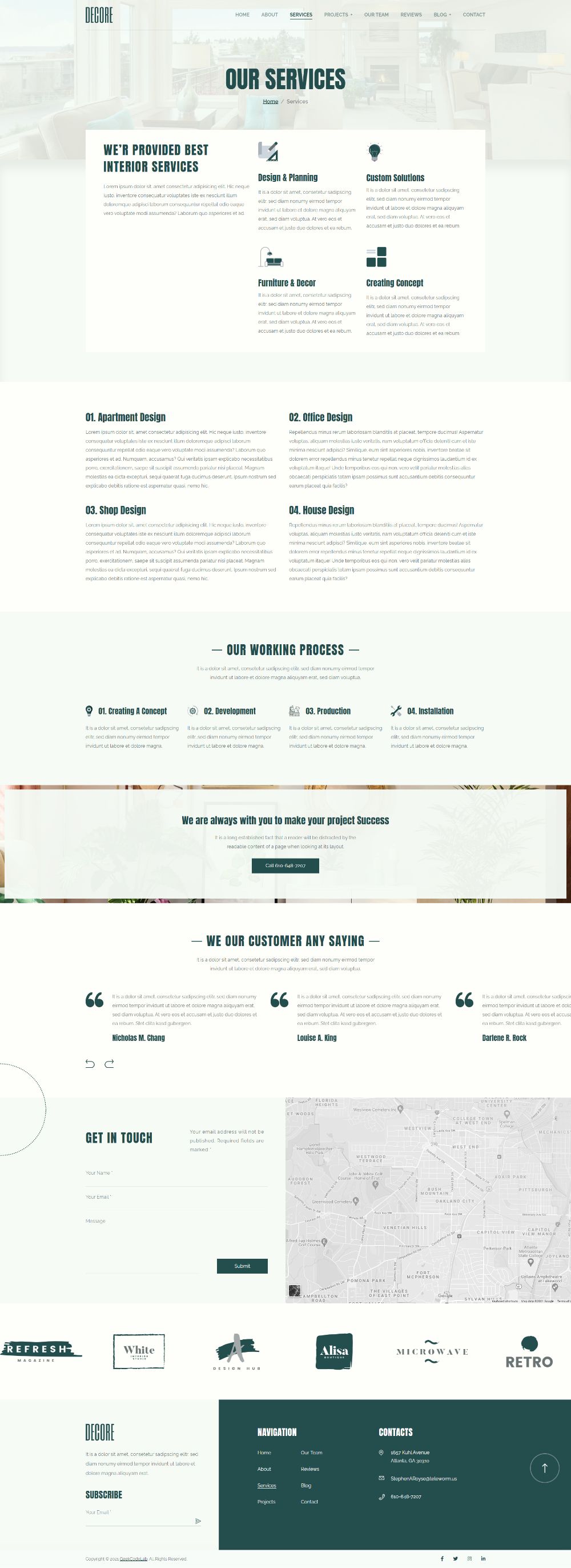 DeCore - Architecture & Interior HTML5 Template by GeekCodeLab | ThemeForest