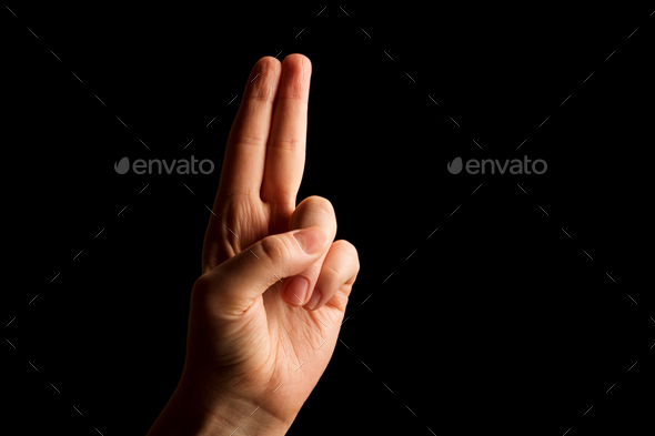Hand Showing Sign of U Alphabet in American Sign Language (ASL ...