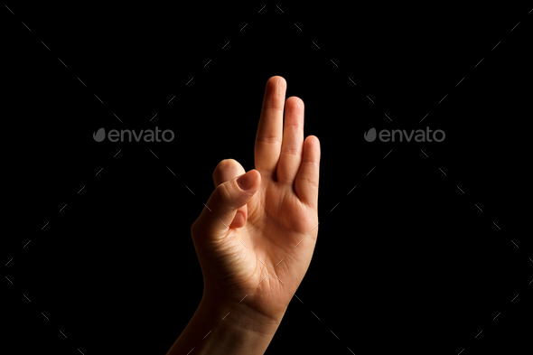 Hand Showing Sign of F Alphabet in American Sign Language (ASL ...