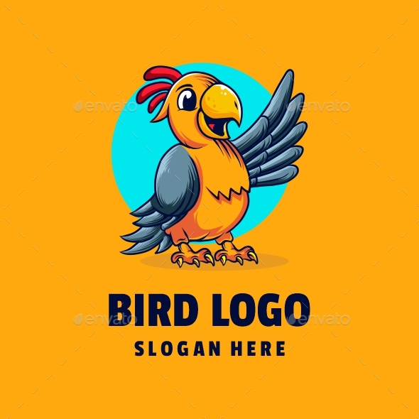 Yellow Bird cartoon character logo design, Logo Templates | GraphicRiver