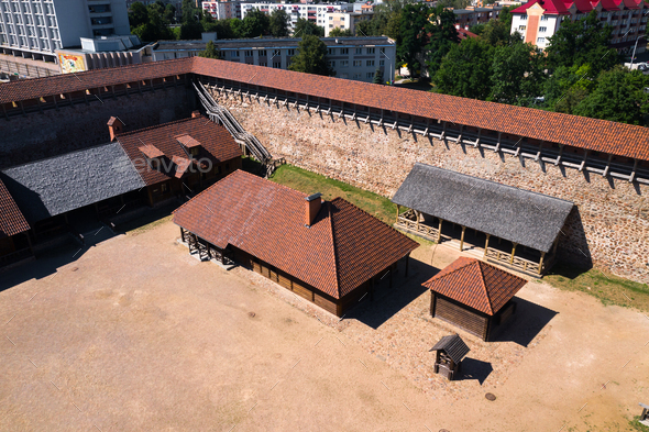 Bird's-eye view of the medieval Lida castle in Lida. Belarus. Castles ...