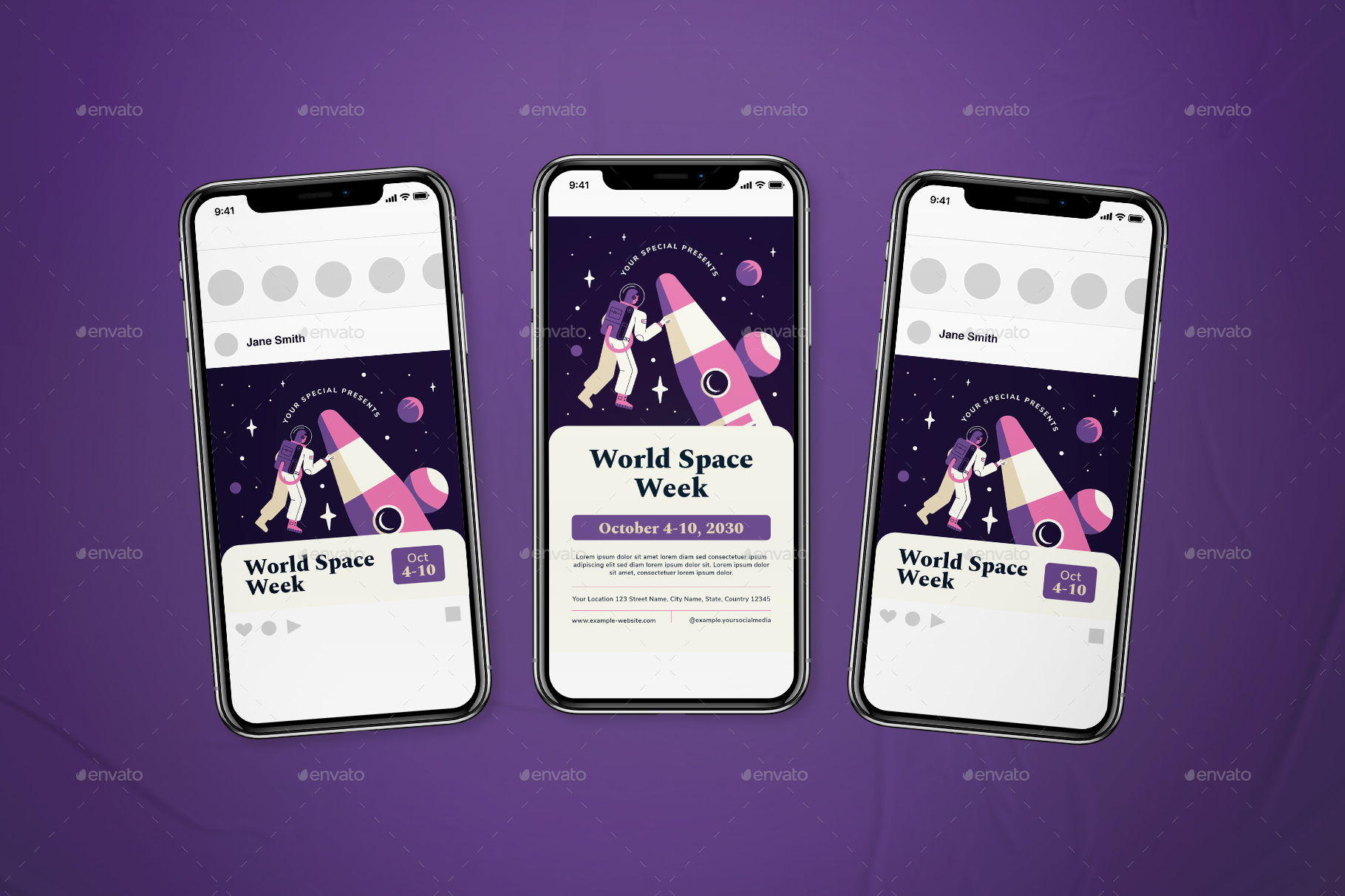 World Space Week Flyer Set, Print Templates | GraphicRiver