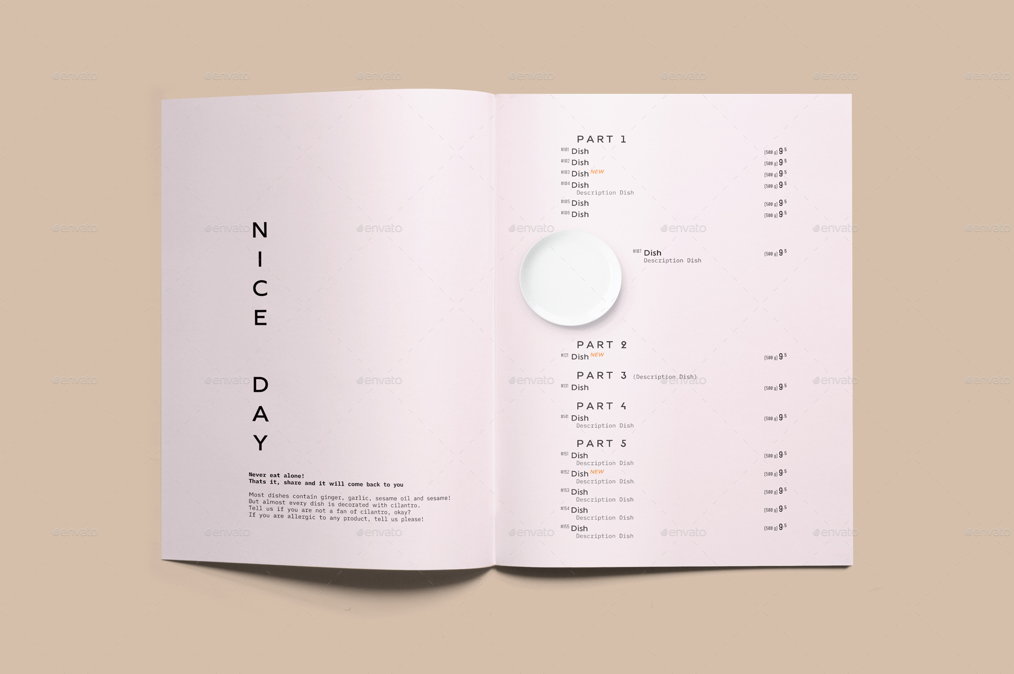 Restaurant Menu Brochure A4 and Flyer A5 Template, Print Templates