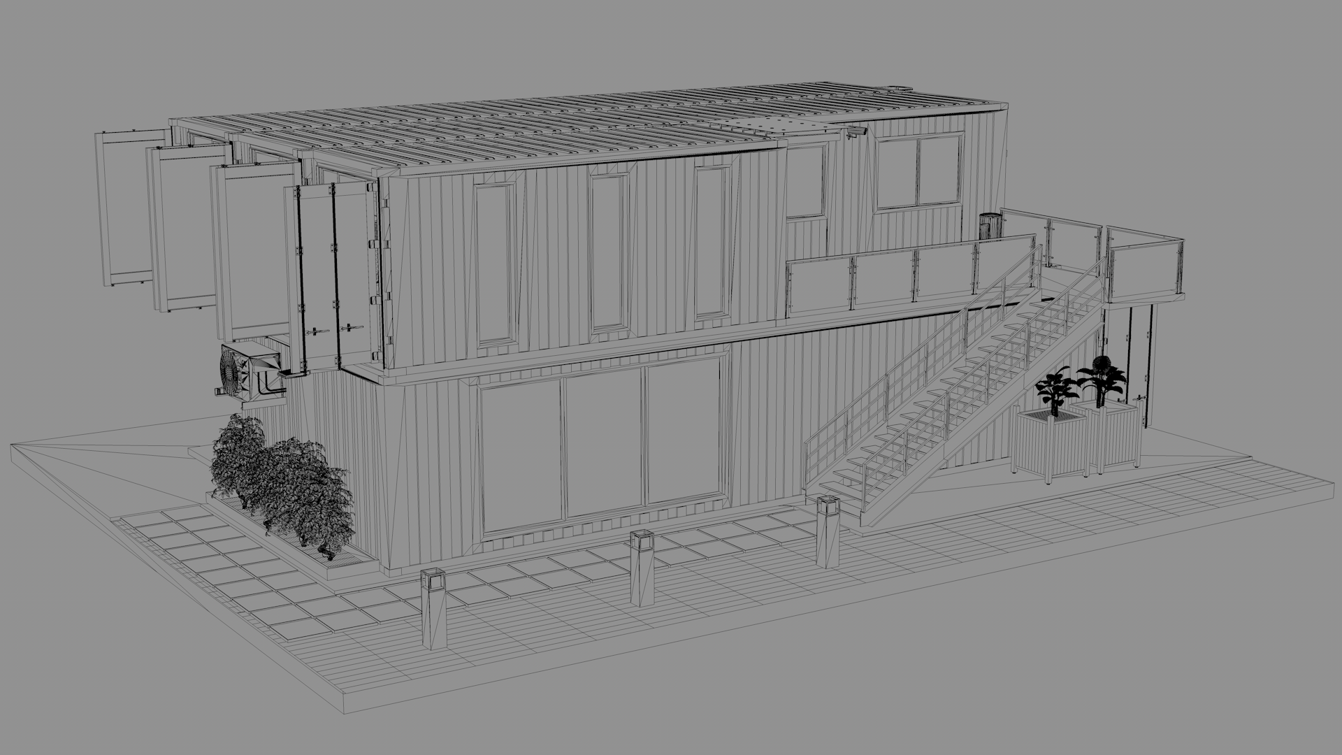 Container Office Building by Benz_creation | 3DOcean