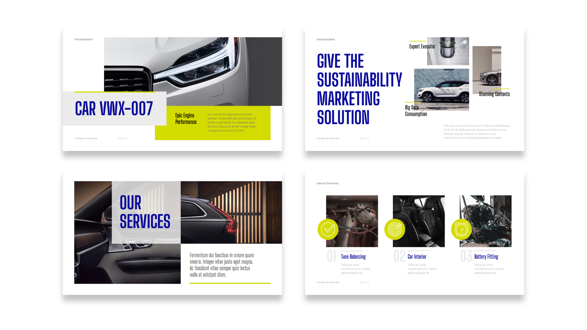 Cundiga - Car Marketing Presentation KEY Template, Presentation Templates