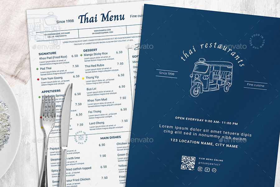 Thai Food Menu Template, Print Templates | GraphicRiver
