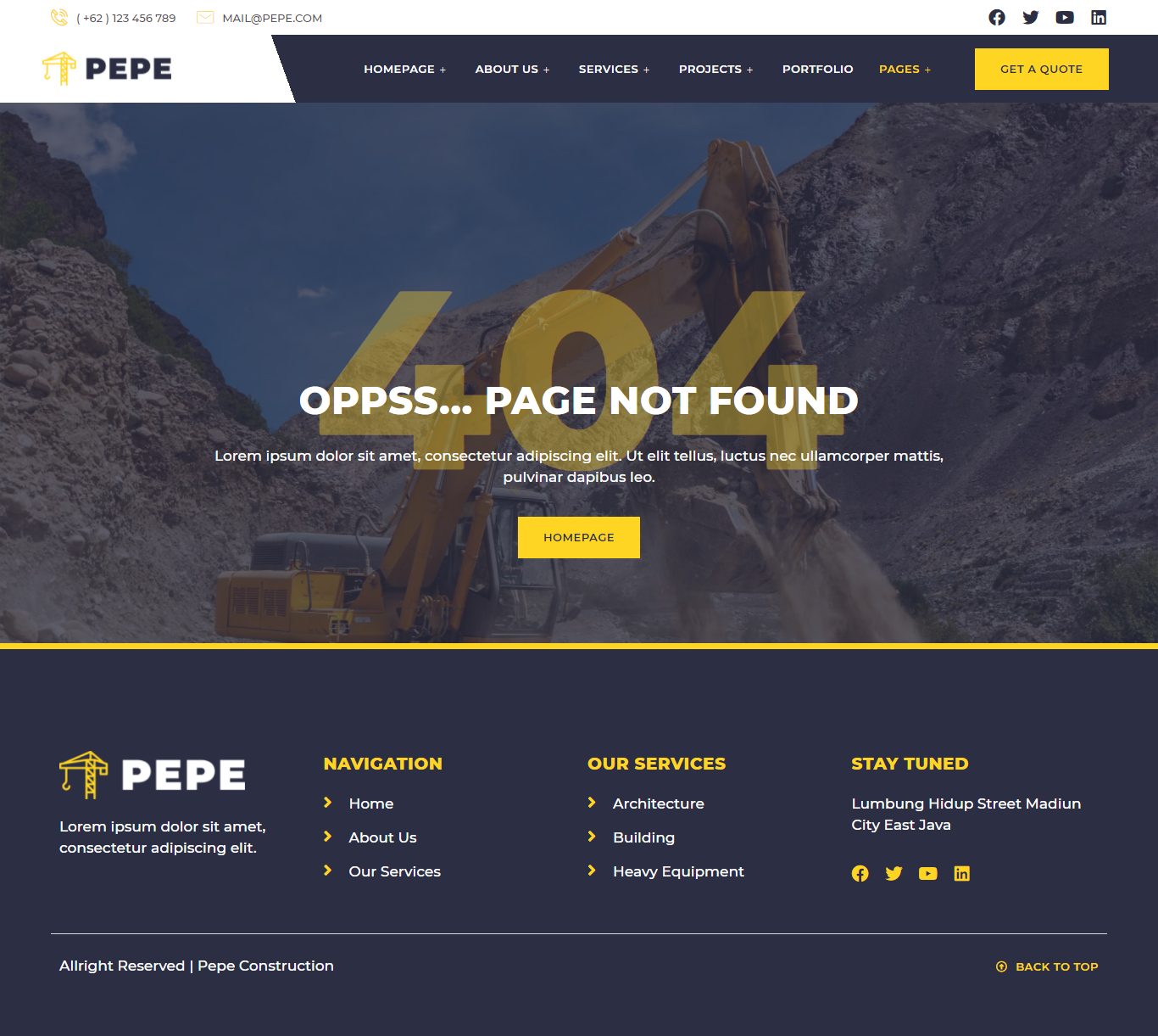 Pepe - Building & Construction Business Services Elementor Template Kit ...