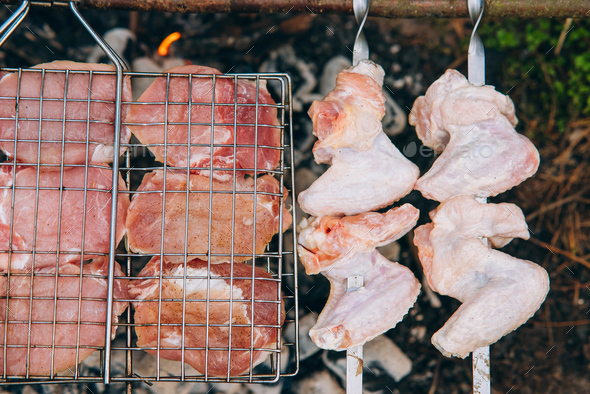 Grill season outdoor in park. Spring summer grilling Stock Photo by ...