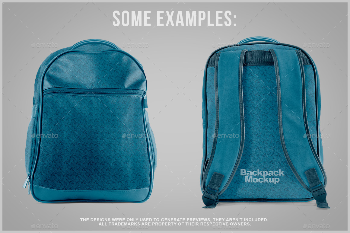 Backpack Mockup - Front and Back View, Graphics | GraphicRiver