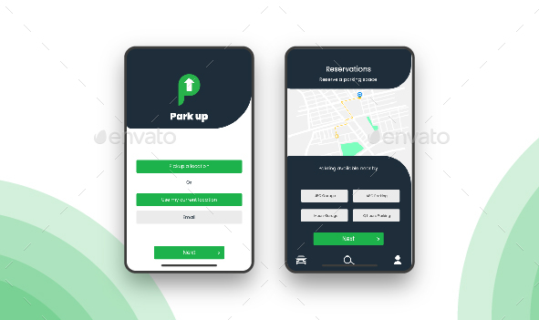 Park Up – Parking Mobile App, Web Elements | GraphicRiver