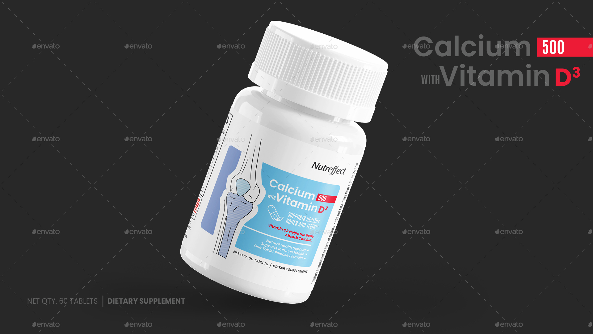 Calcium / Vitamin D Supplement Packaging Label, Print Templates ...