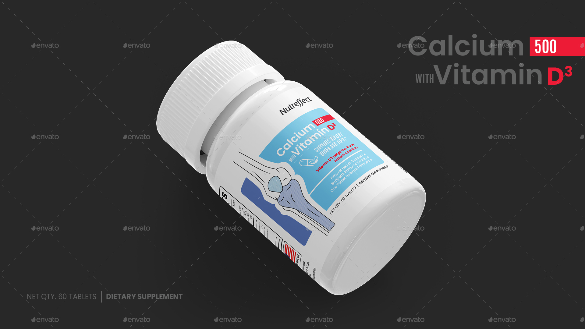 Calcium / Vitamin D Supplement Packaging Label, Print Templates ...