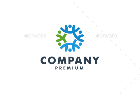 Six abstract people logo, Logo Templates | GraphicRiver