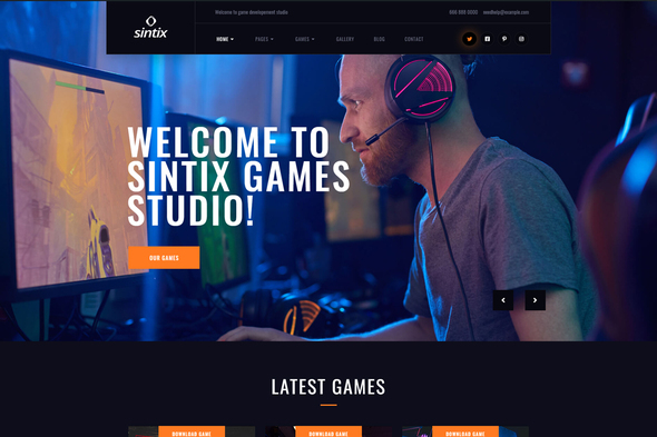 Sintix - Gaming Studio Elementor Template Kit by themesflat | ThemeForest