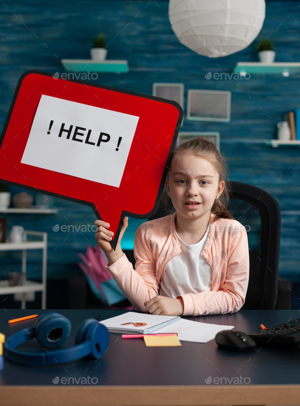Conceptual image of elementary school kid with sign Stock Photo by DC ...