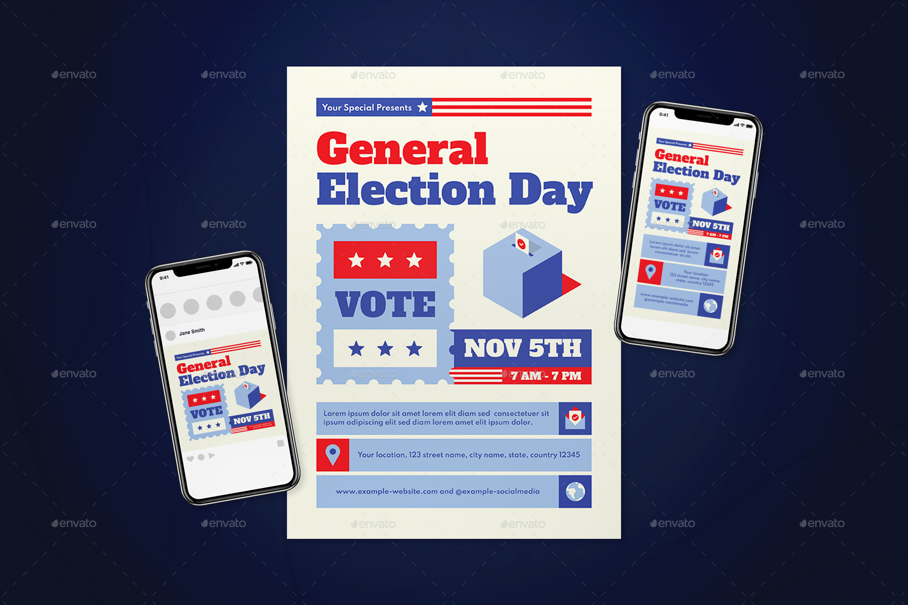 General Election Day Flyer Set, Print Templates | GraphicRiver