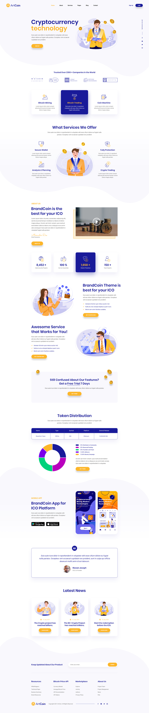 ArtCoin | Bitcoin & Cryptocurrency Elementor Template Kit by designingmedia