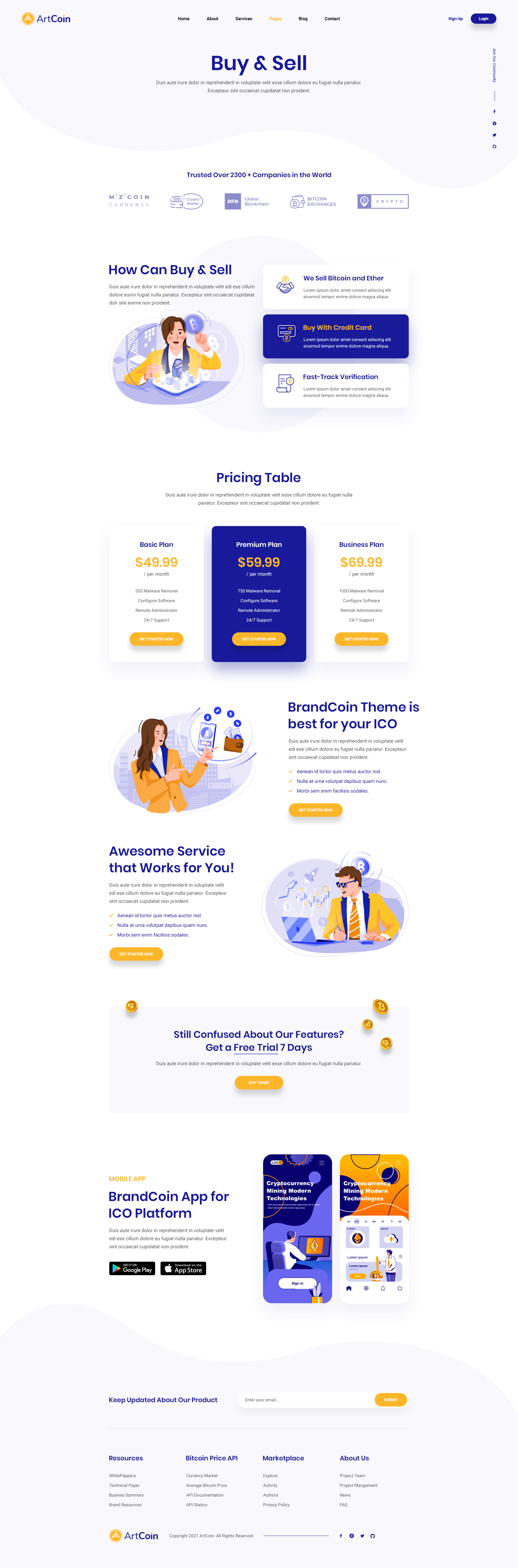 ArtCoin | Bitcoin & Cryptocurrency Elementor Template Kit by designingmedia