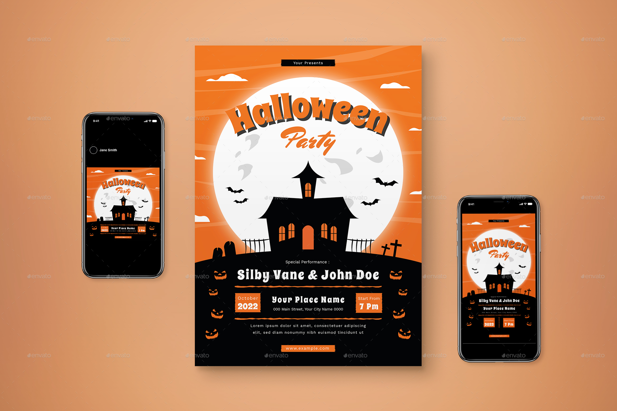 Halloween Flyer Set, Print Templates | GraphicRiver