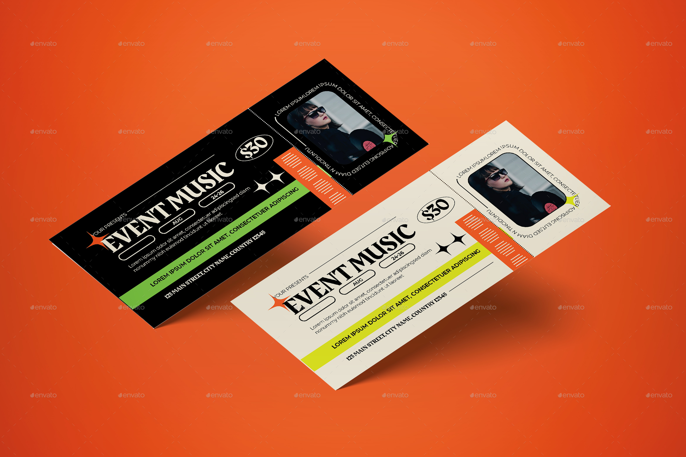 Ticket Event Music, Print Templates | GraphicRiver