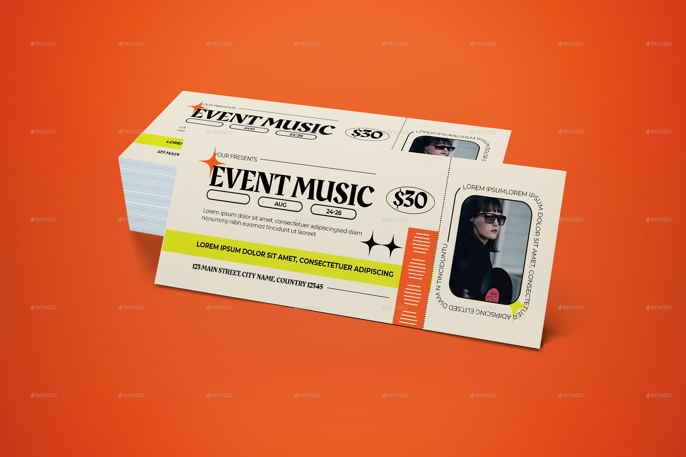 Ticket Event Music, Print Templates | GraphicRiver