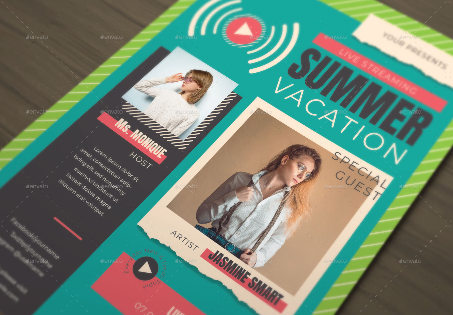 Live Streaming Summer Template Set, Print Templates | GraphicRiver