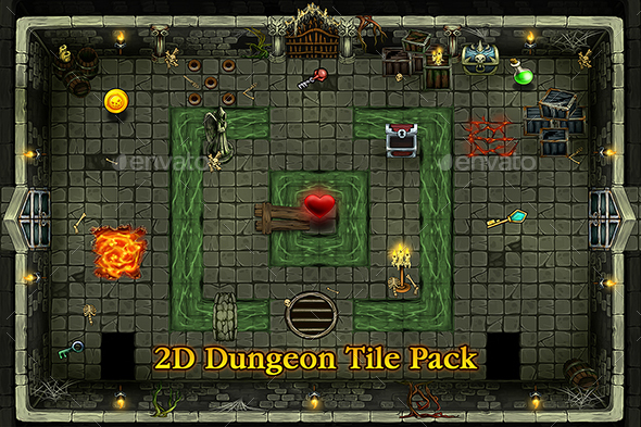2D Dungeon Tile Pack, Game Assets | GraphicRiver