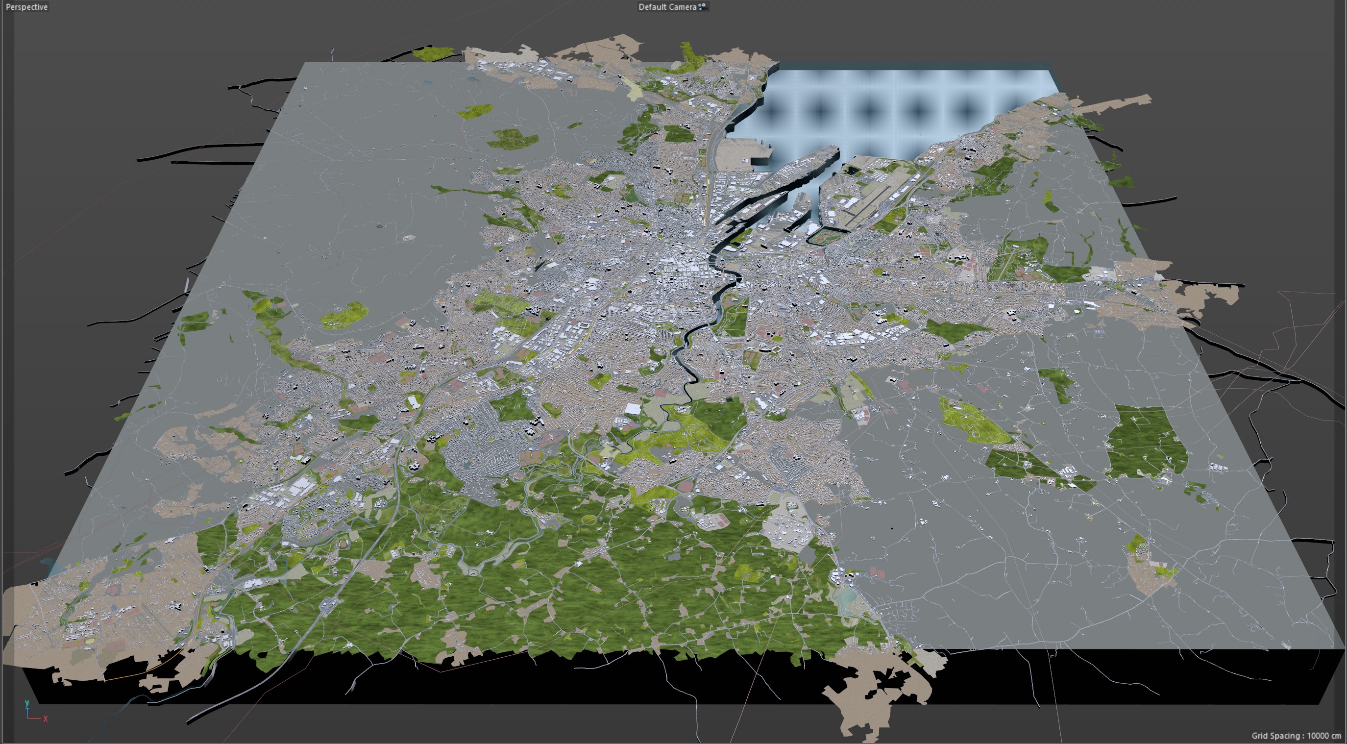 Belfast city Northern Ireland UK 3d model 30km by TurboCG | 3DOcean