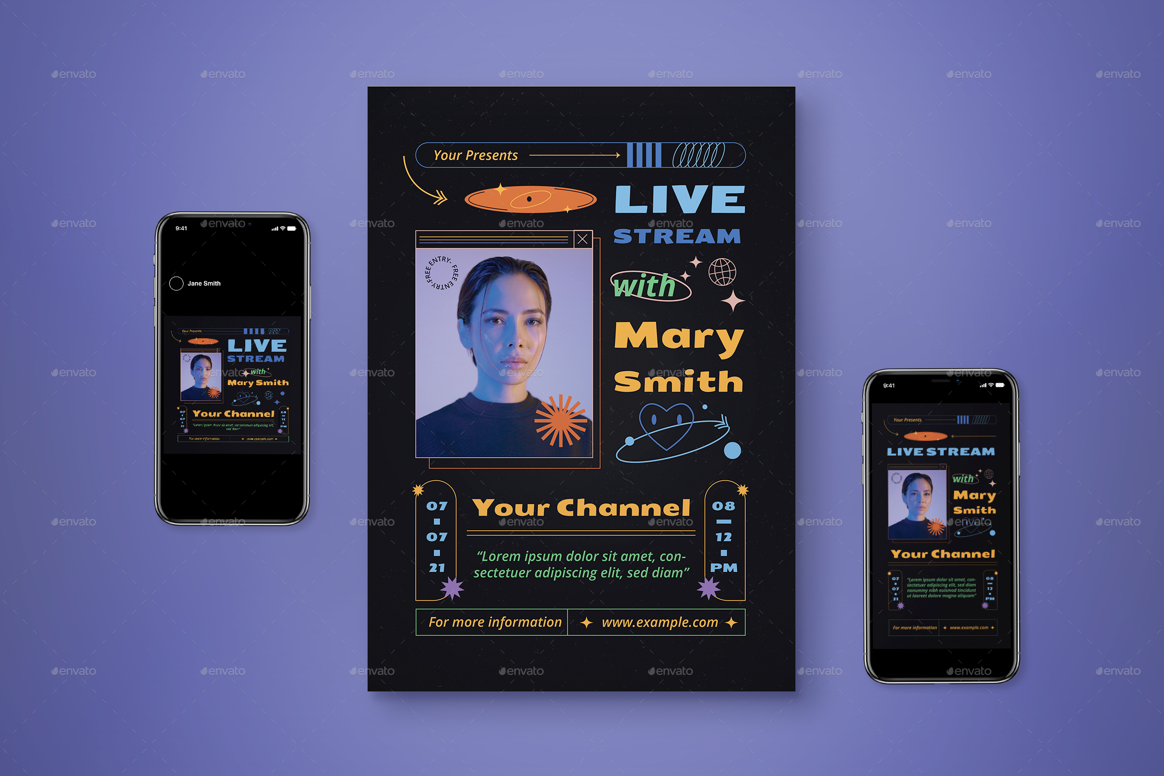 Live Stream Music Flyer Set, Print Templates | GraphicRiver