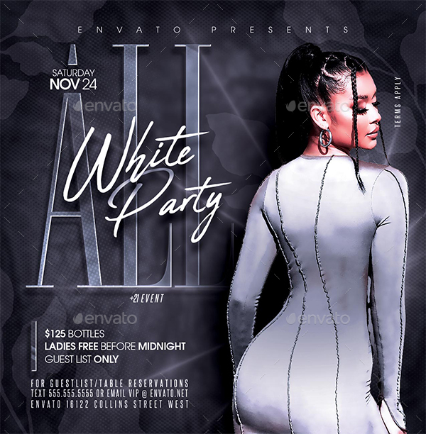 All White Party Flyer Template, Print Templates | GraphicRiver