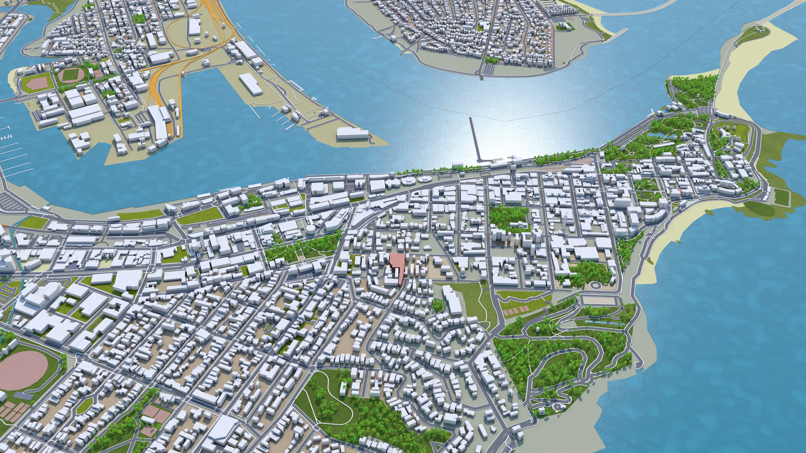 Newcastle city Australia 3d model 20km by TurboCG | 3DOcean