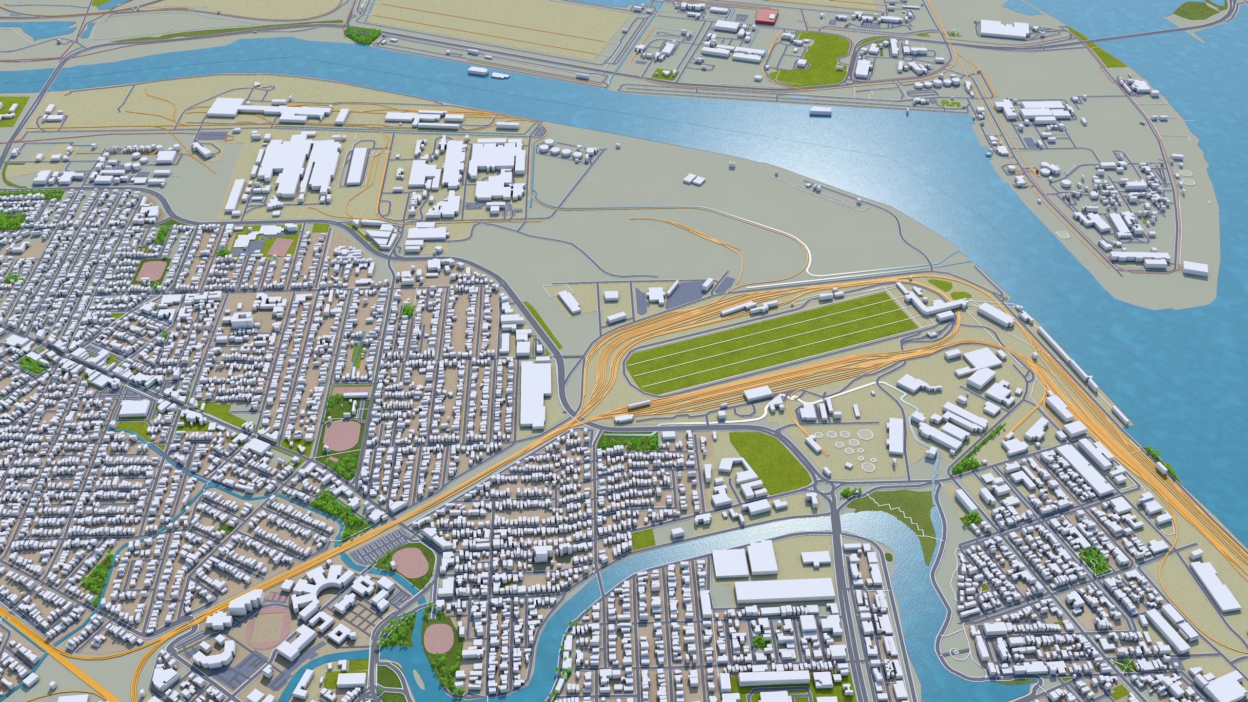 Newcastle city Australia 3d model 20km by TurboCG | 3DOcean