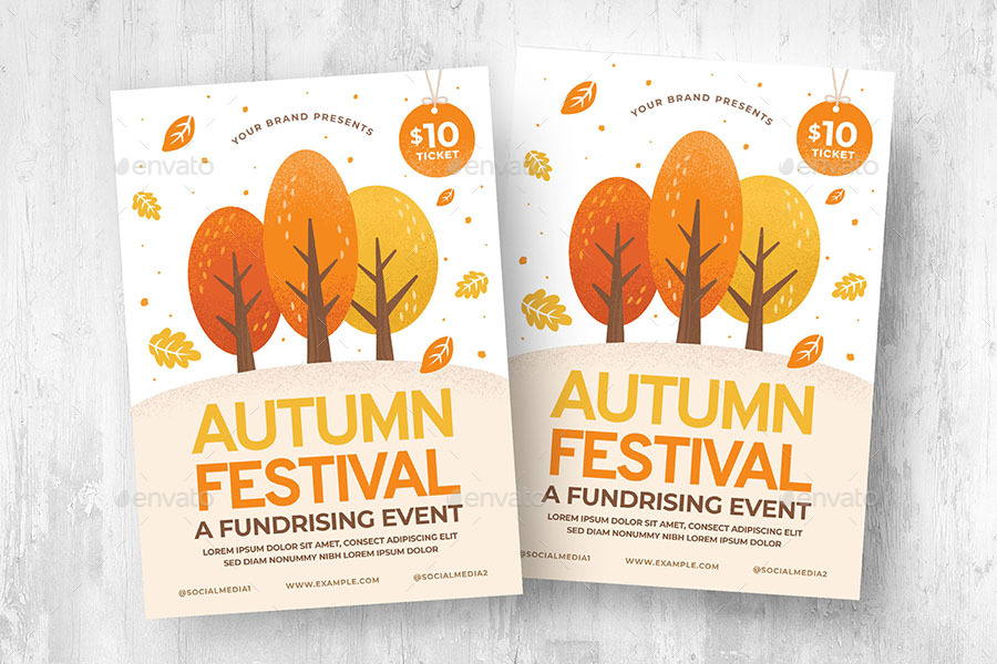 Autumn Fall Festival Flyer, Print Templates | GraphicRiver