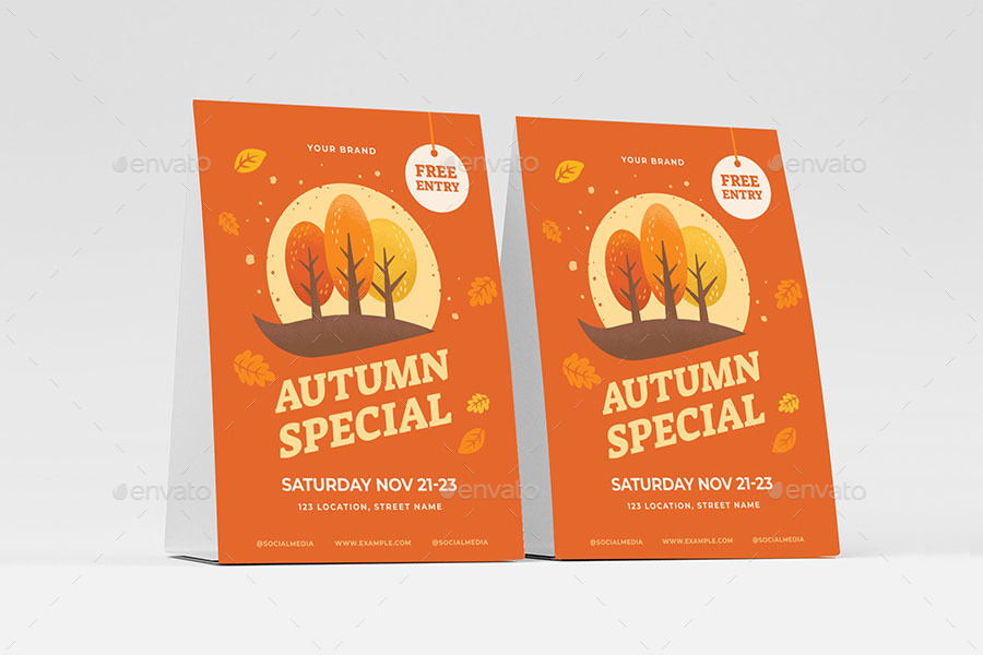 Autumn Fall Flyer with Tree Illustration, Print Templates | GraphicRiver