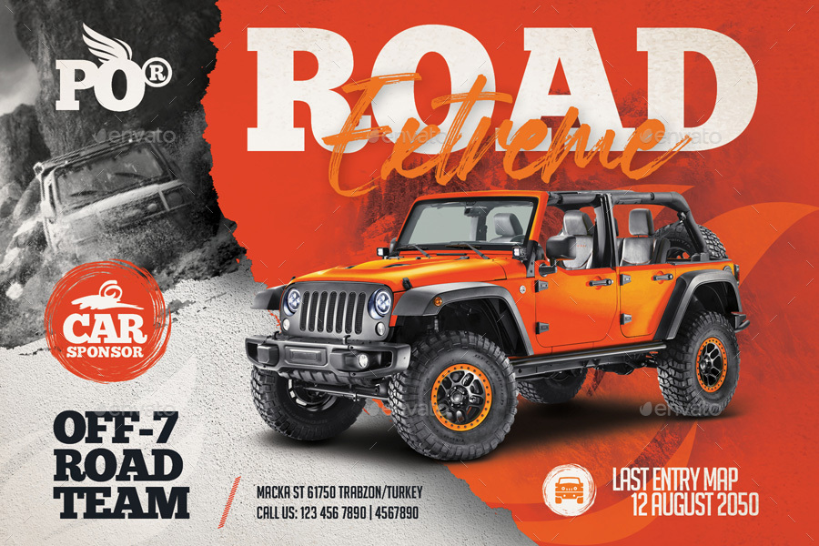 Off Road Postcard Templates, Print Templates | GraphicRiver