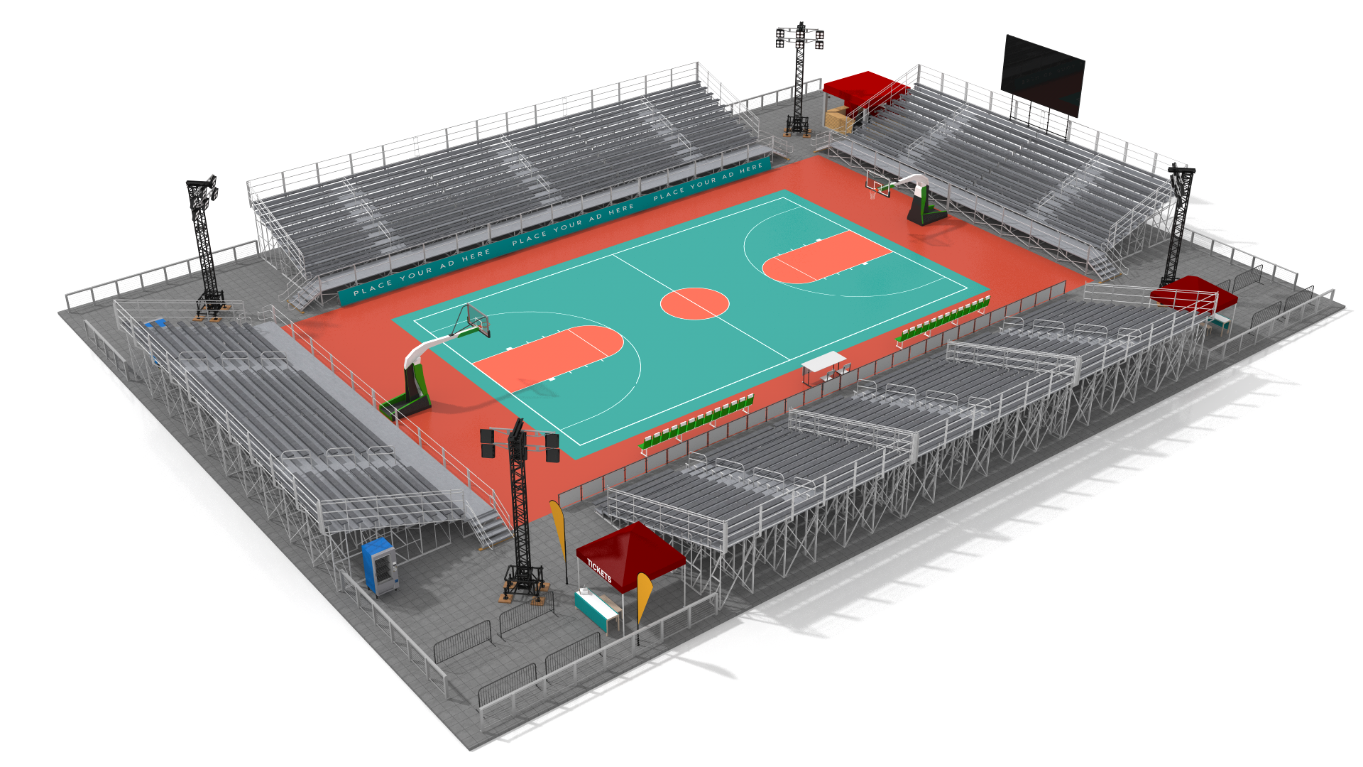 Outdoor Basketball Stadium by Benz_creation | 3DOcean