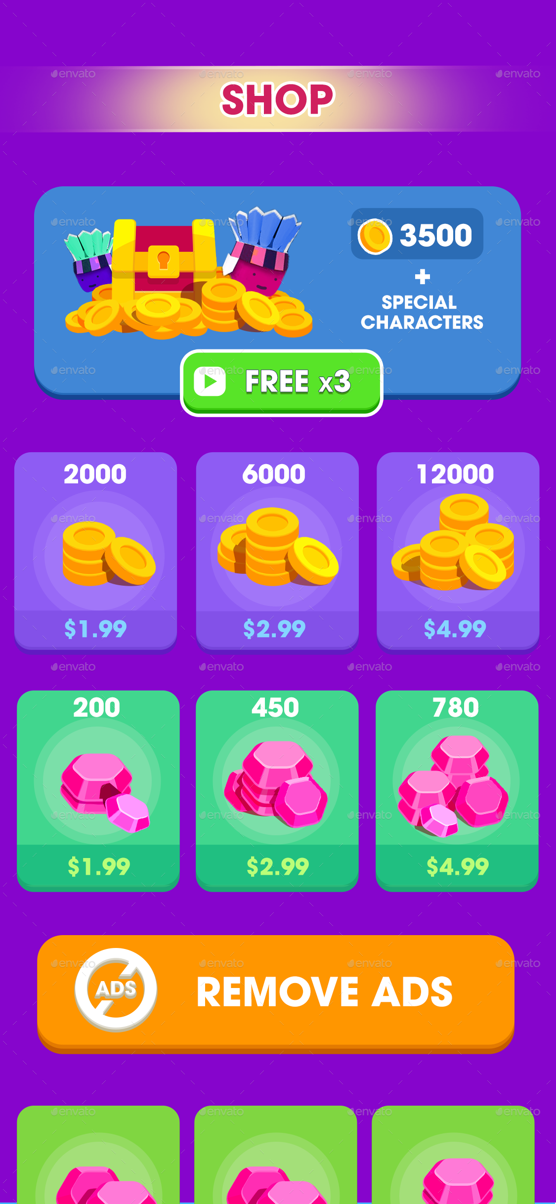 Complete Modern Game UI for Casual and Hyper Casual games, Game Assets