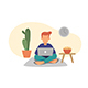 Man Work From Home, Vectors | GraphicRiver