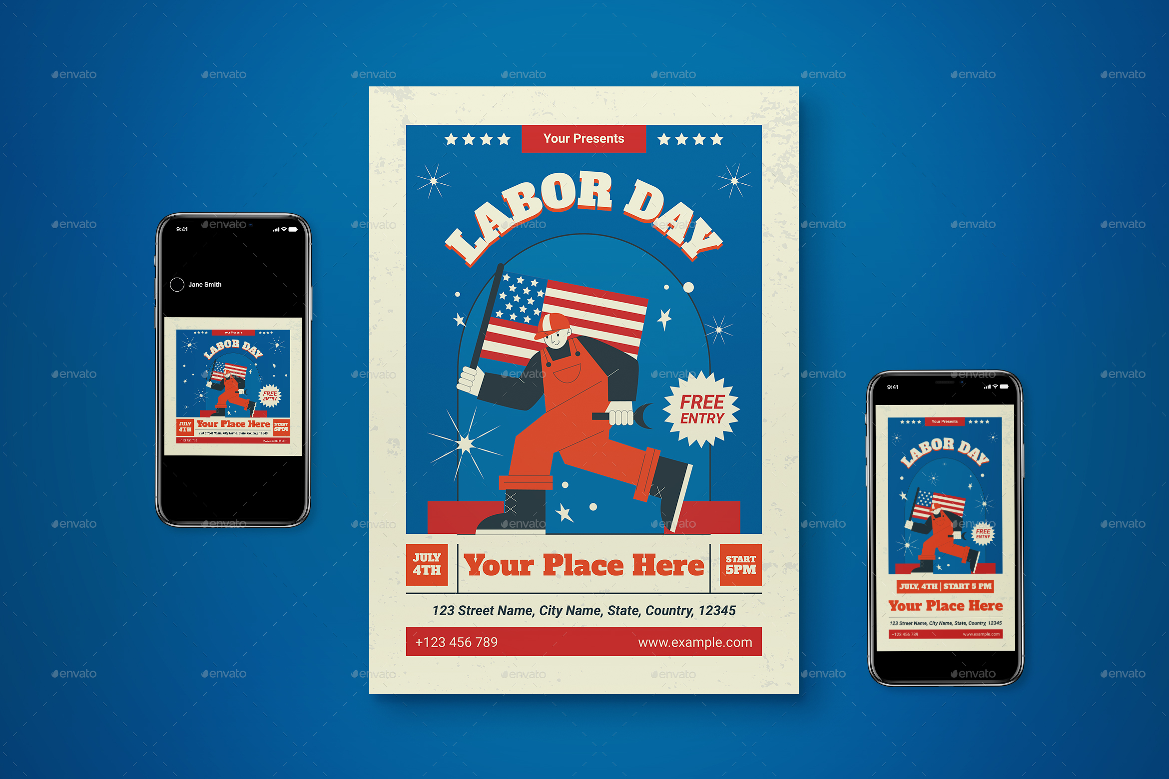Labor Day Flyer Set, Print Templates | GraphicRiver