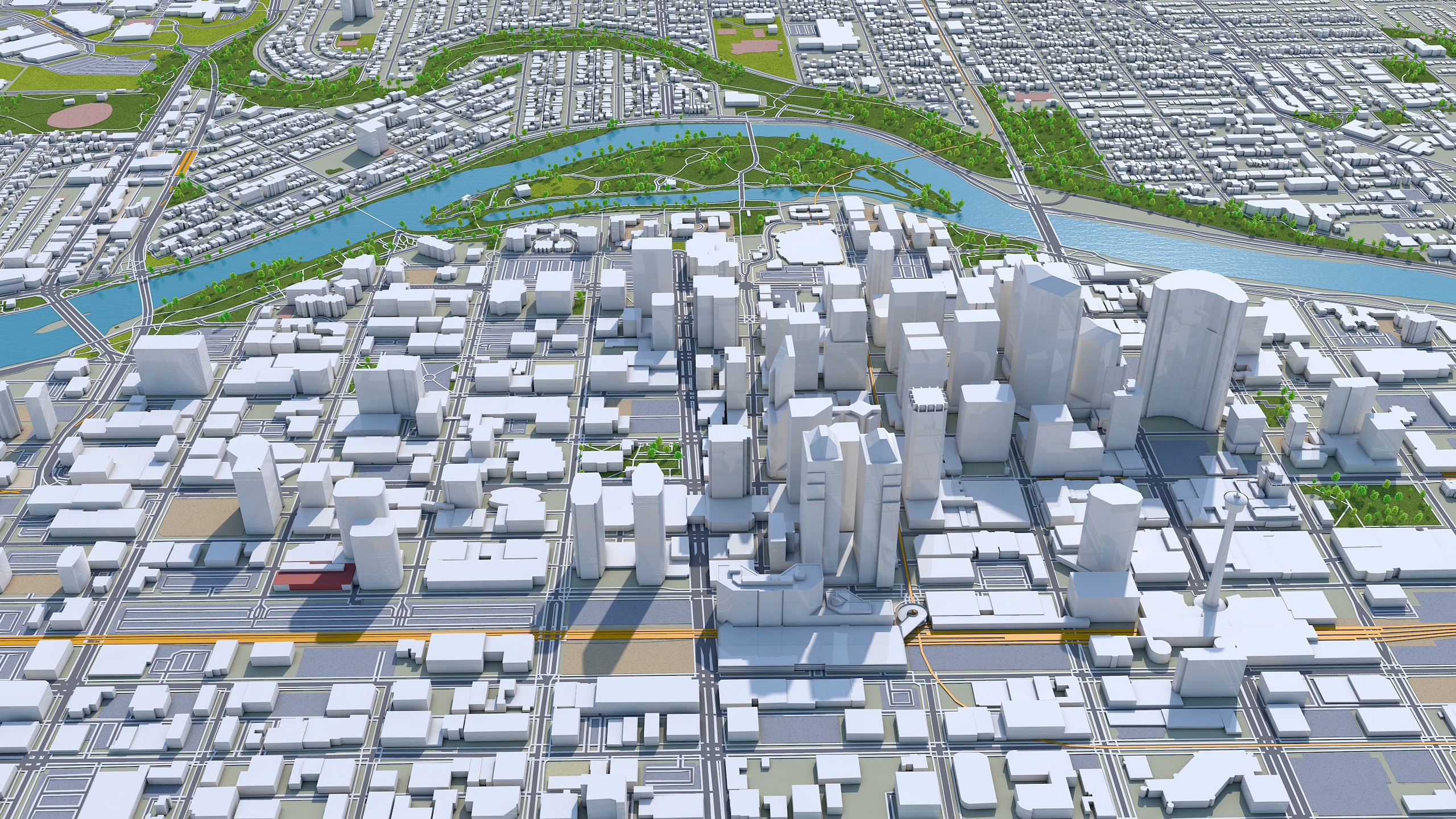 Calgary City Canada 3D Model 60km by TurboCG | 3DOcean